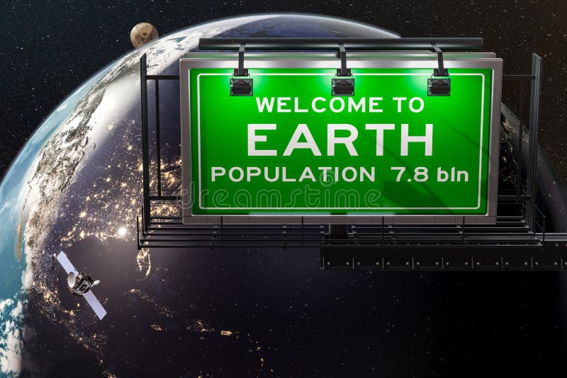 Welcome To Earth Concept, 3D Stock Illustration - Illustration of ...