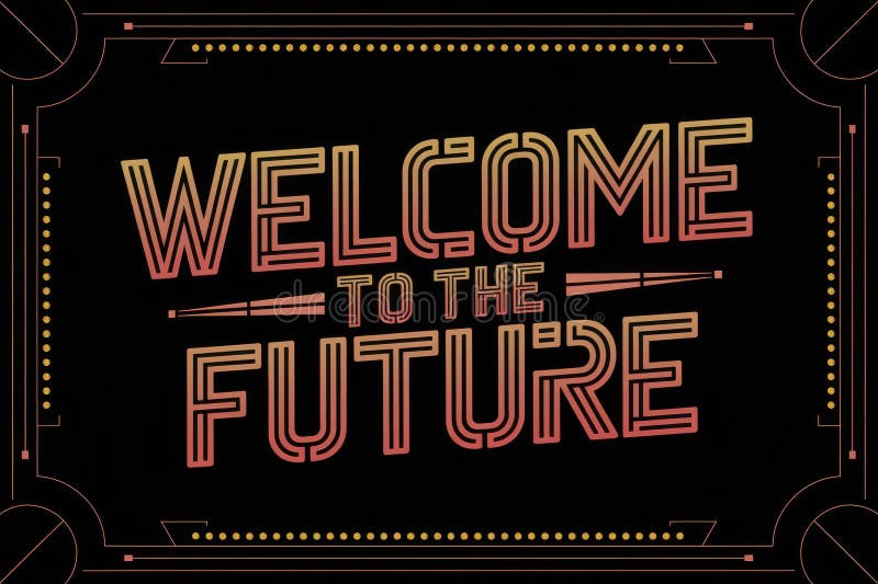 Futuristic Black Welcome Sign Bold Typography Tech Event Promotions ...
