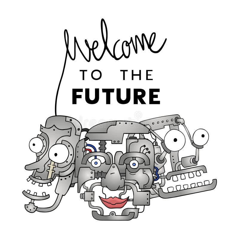 Welcome To the Future Message Stock Vector - Illustration of road ...