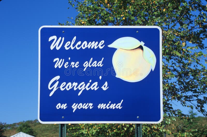 Welcome to Georgia Sign stock photo. Image of road, communications ...