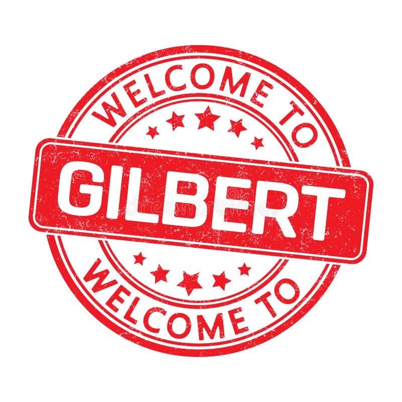 Welcome To GILBERT. Impression of a Round Stamp with a Scuff Stock ...