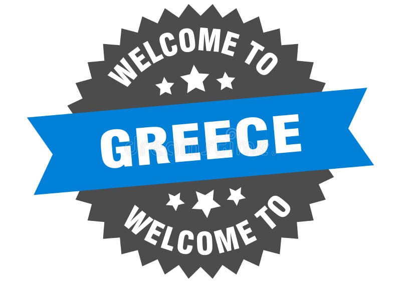 Welcome To Greece. Welcome To Greece Isolated Sticker. Stock Vector ...