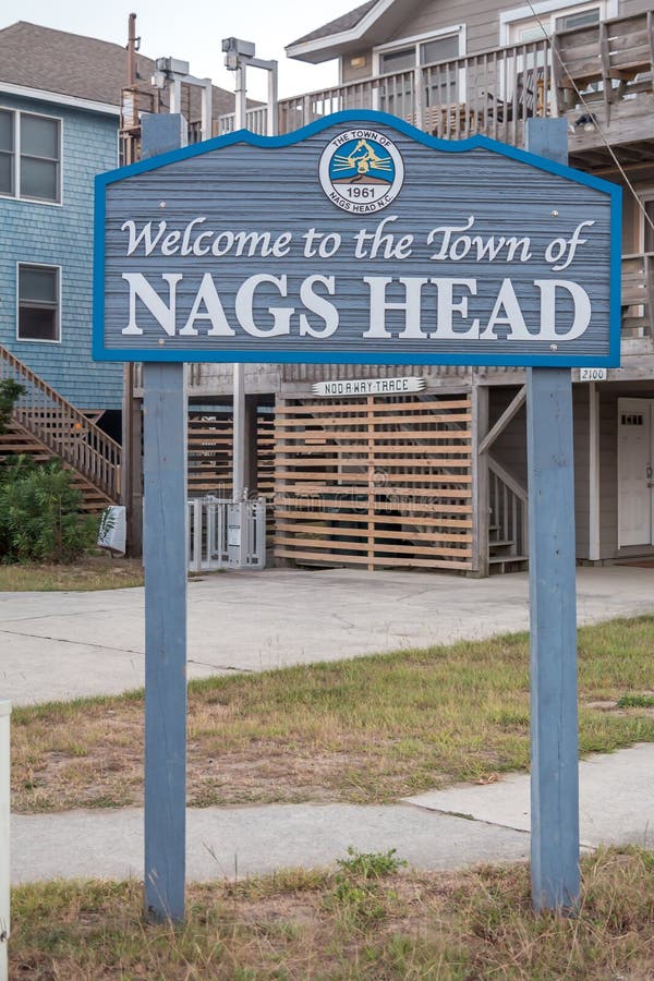 Welcome To Nags Head on the Outer Banks. Stock Photo - Image of banks ...