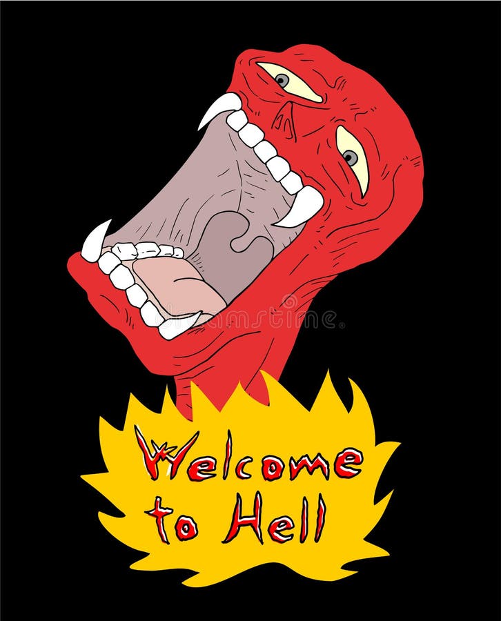 Welcome to hell stock vector. Illustration of drawn, pitchfork - 49431718