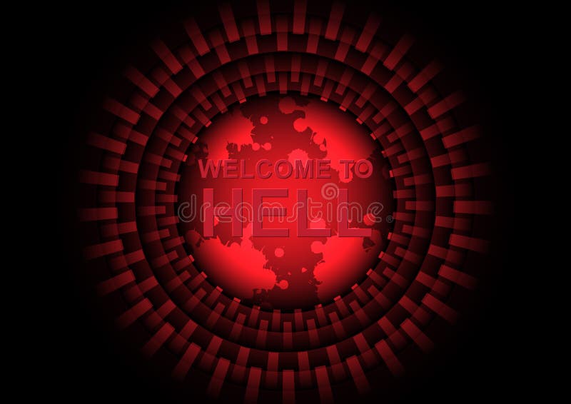 Welcome To Hell. Cute Red Devil Holding a Sign and Trident Stock Vector ...