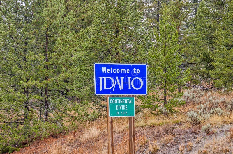 Welcome to Idaho stock image. Image of street, wide, sign - 92994235