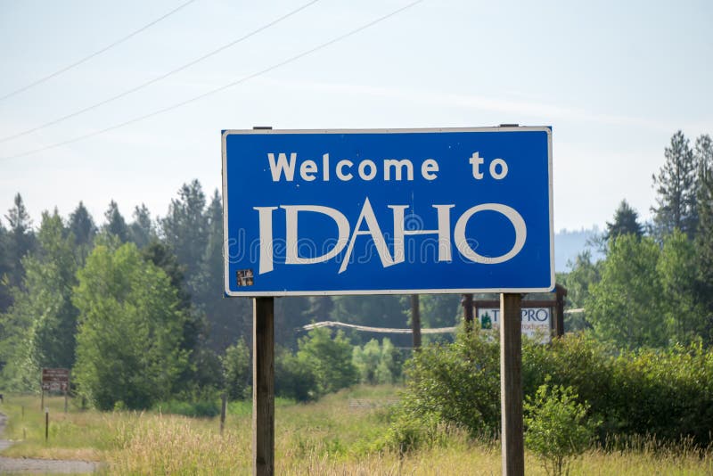 Welcome To Idaho State Highway Sign Stock Photo - Image of scenery ...