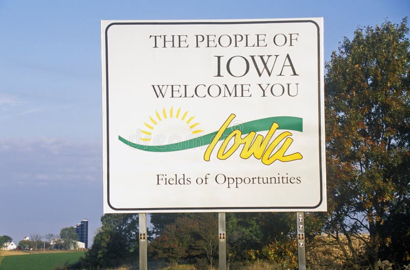 Iowa Welcome Sign stock image. Image of state, travel - 36324061