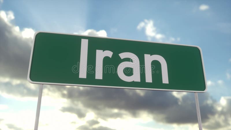 Welcome To Iran Road Sign on Blue Sky with Clouds Stock Video - Video ...