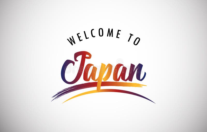 Japan Welcome To Message with Beautiful Red Hearts Stock Vector ...