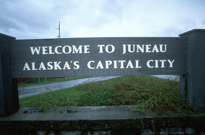Welcome to Juneau Sign stock image. Image of highways - 23165669