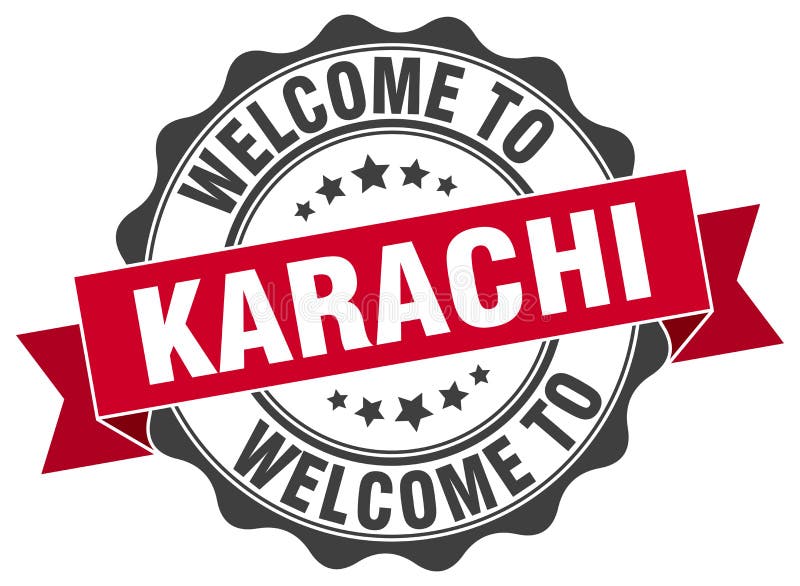 Welcome to Karachi seal stock vector. Illustration of sign - 119030212