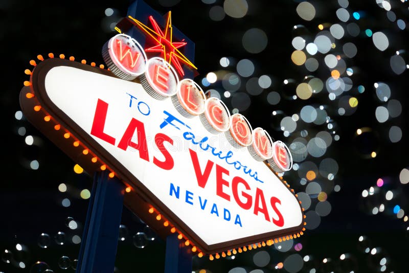 Welcome to Las Vegas stock image. Image of city, lights - 51920469