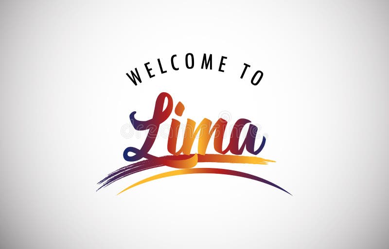 Lima Welcome To Text Neon Lettering Typography. Word for Logotype ...