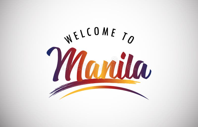 Manila Welcome To Word Text with Handwritten Font and Red Love H Stock ...