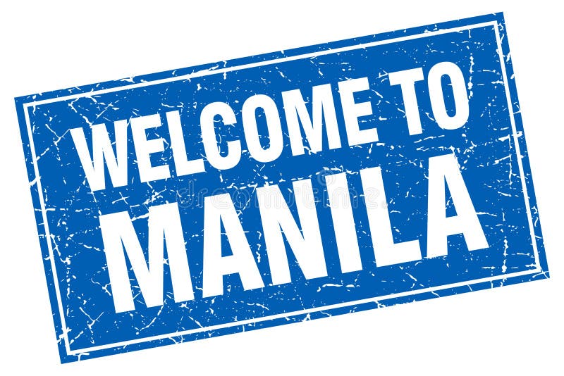 Welcome to Manila stamp stock vector. Illustration of grunge - 124943153