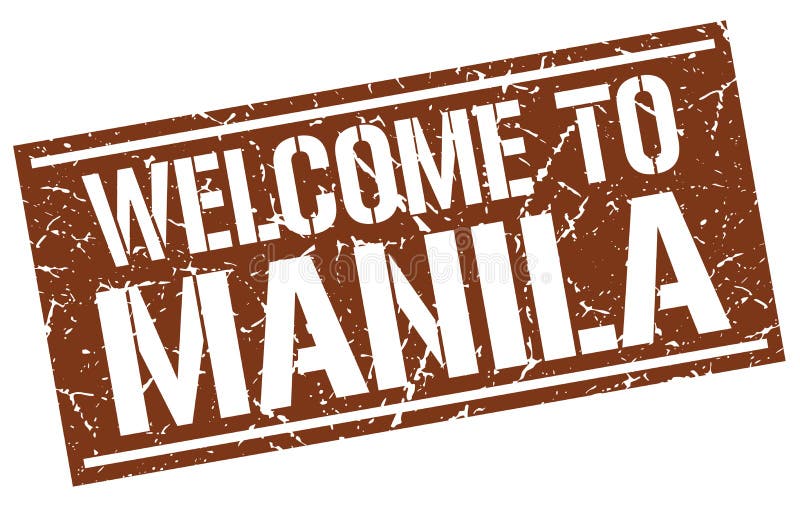 WELCOME TO MANILA - PHILIPPINES, Words Written on Red Street Sign Stamp ...