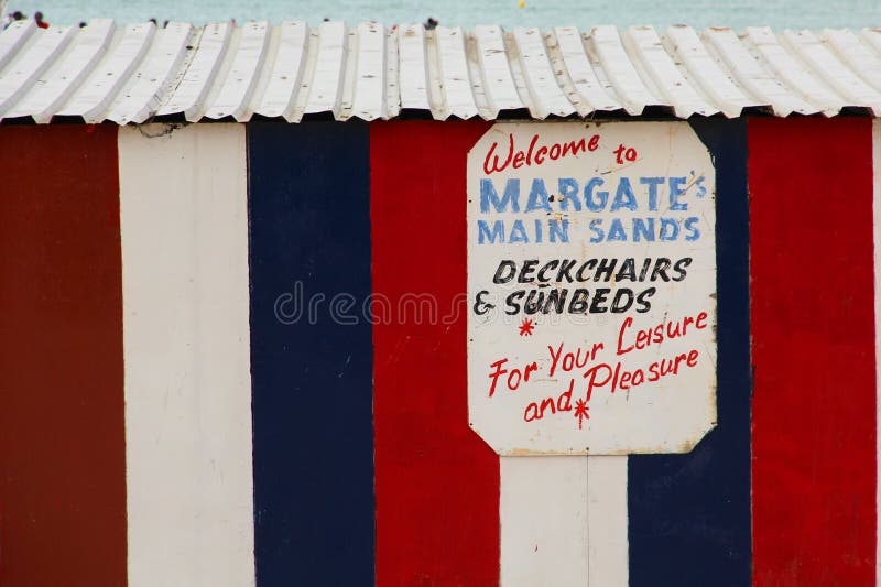 Welcome to Margate Sands stock image. Image of deckchairs - 42543069
