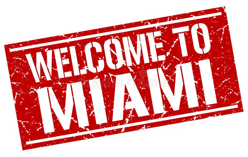 Welcome to Miami stamp stock vector. Illustration of badge - 121387322