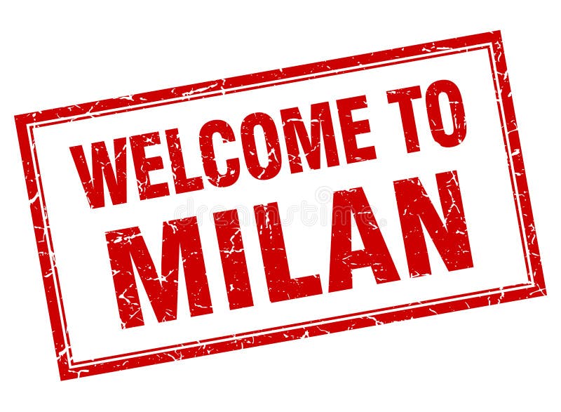 Welcome to Milan stamp stock vector. Illustration of hospitality ...