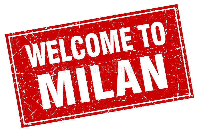 Welcome to Milan stamp stock vector. Illustration of insignia - 125216464