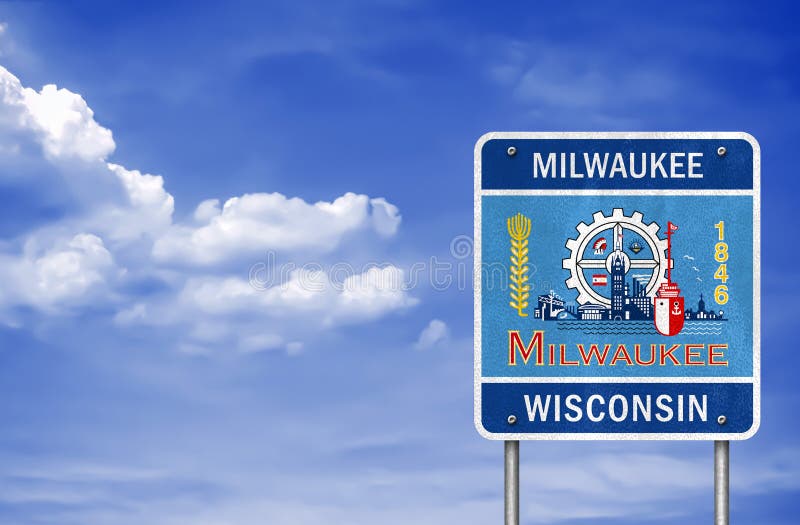 Welcome To Milwaukee in US State of Wisconsin Stock Photo - Image of ...