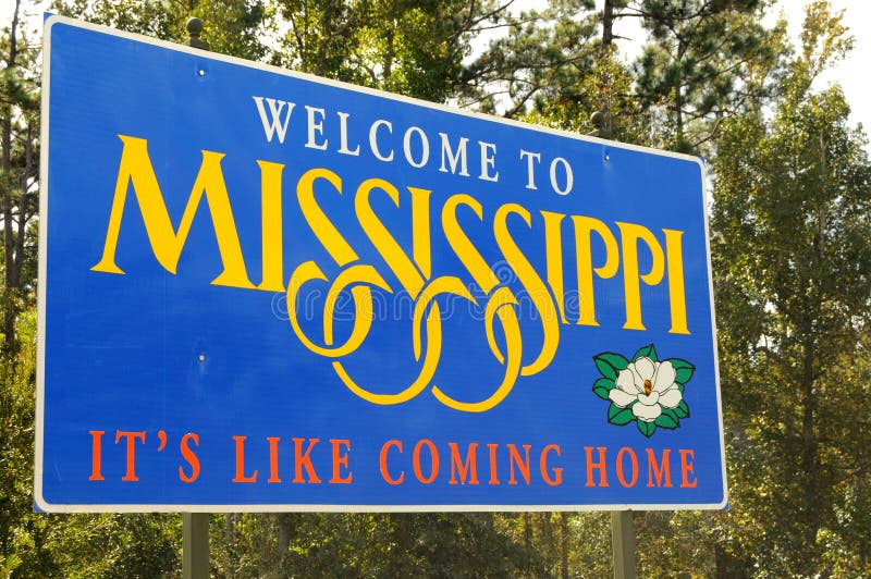 Welcome To Mississippi State Road Sign Stock Photo - Image of ...