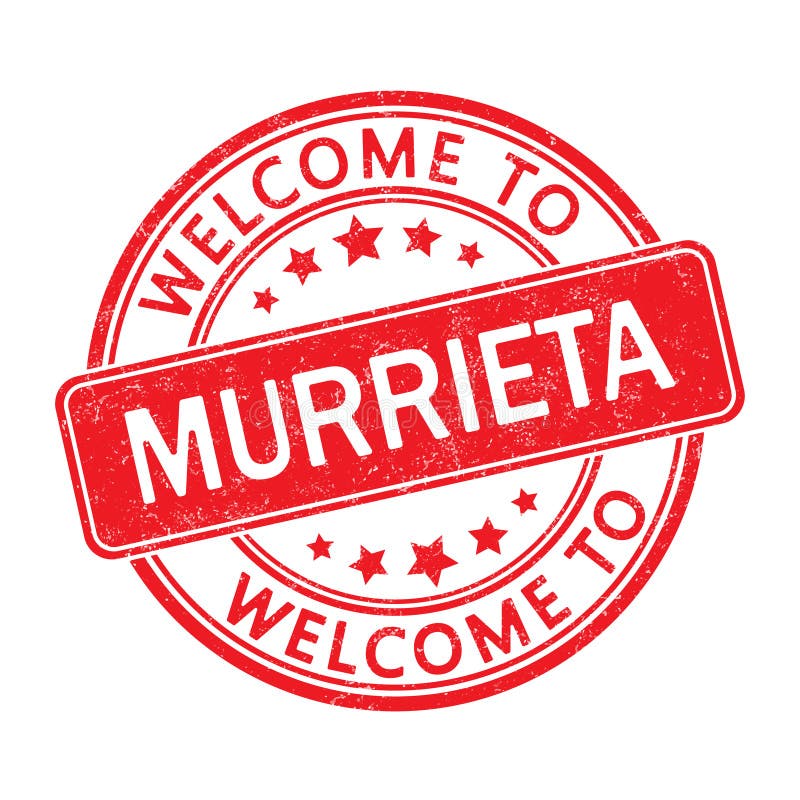 Welcome To Murrieta. Impression of a Round Stamp with a Scuff Stock ...