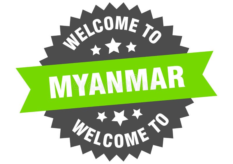 Myanmar Sticker. Myanmar Signpost Pointer Sign Stock Vector ...