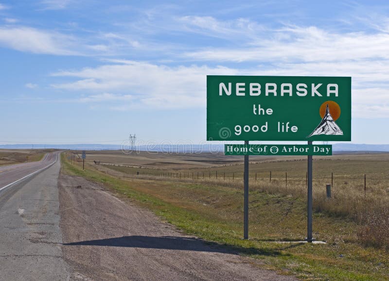 Welcome to Nebraska stock image. Image of highway, line - 6932263