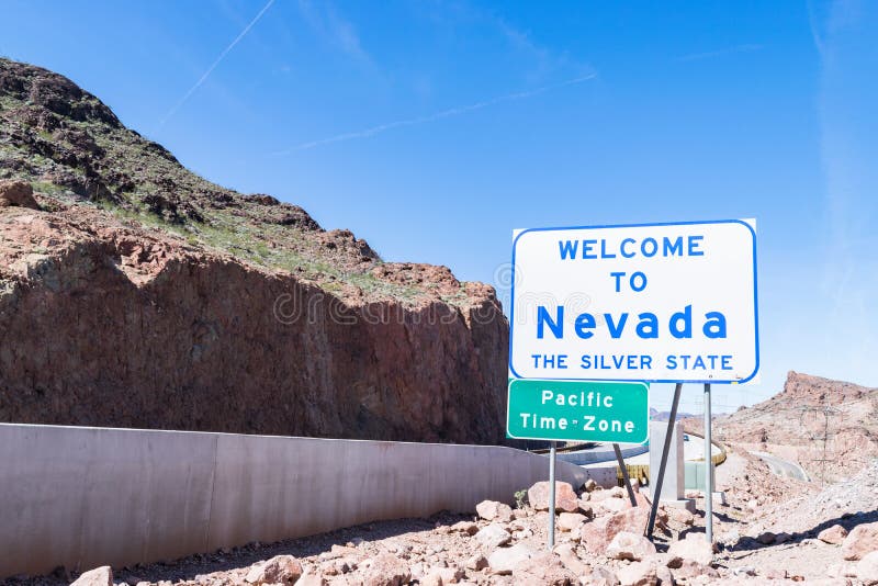 Welcome To Nevada Road Sign - the Silver State Stock Photo - Image of ...