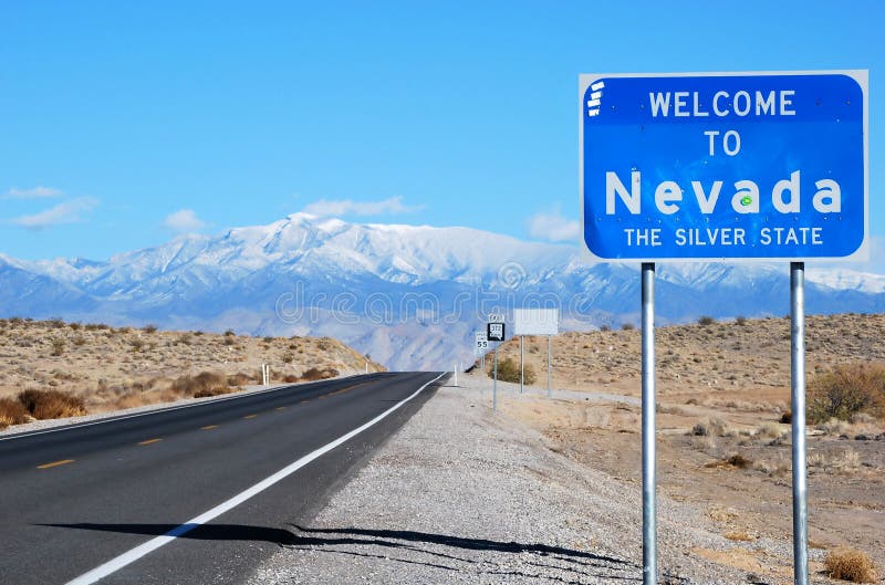 Welcome to Nevada sign stock image. Image of nature, road - 18844237