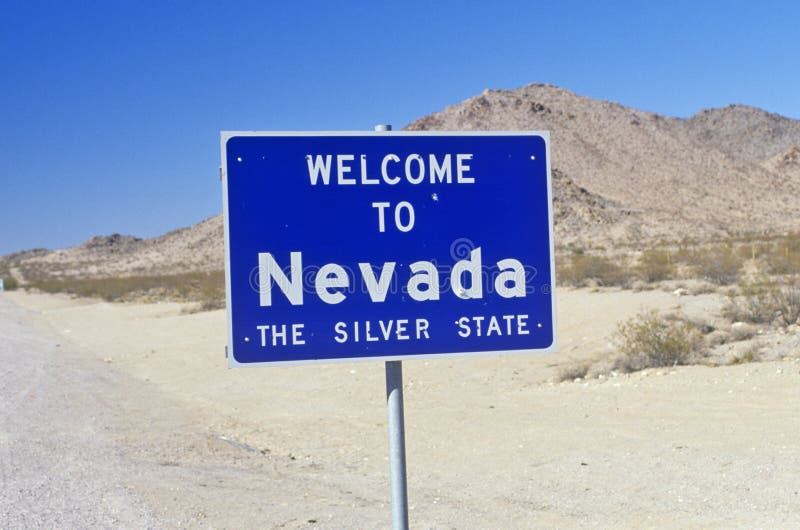 Welcome to Nevada Sign stock image. Image of transportation - 23168897