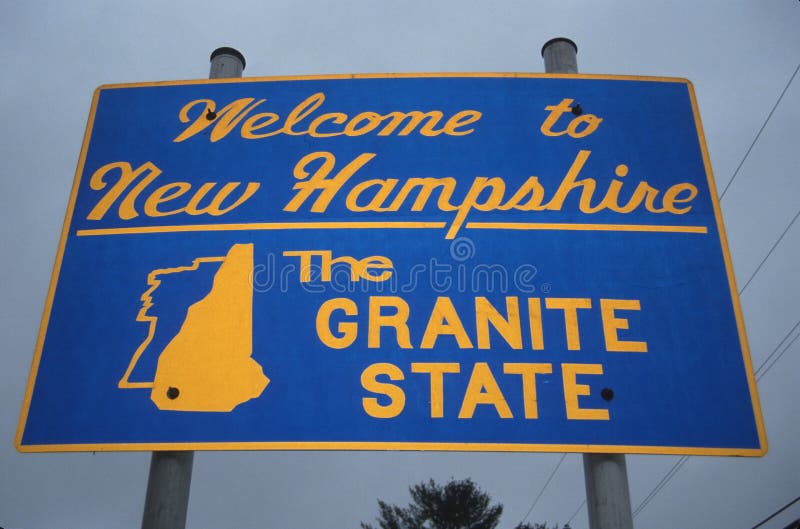 Welcome To New Hampshire State Road Sign Stock Photo - Image of welcome ...
