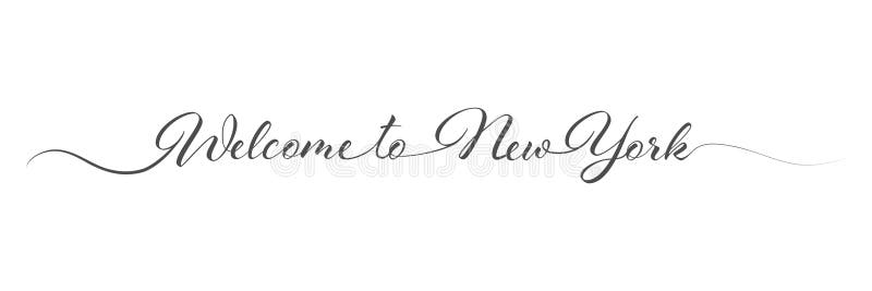 Welcome To New York. One-line Welcome Sign Stock Illustration ...