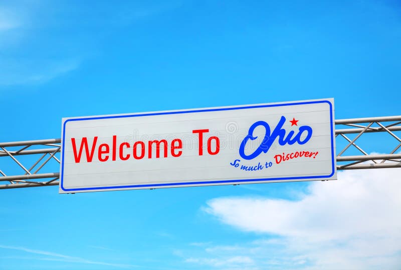 Welcome to Ohio sign stock photo. Image of border, travel - 55398744