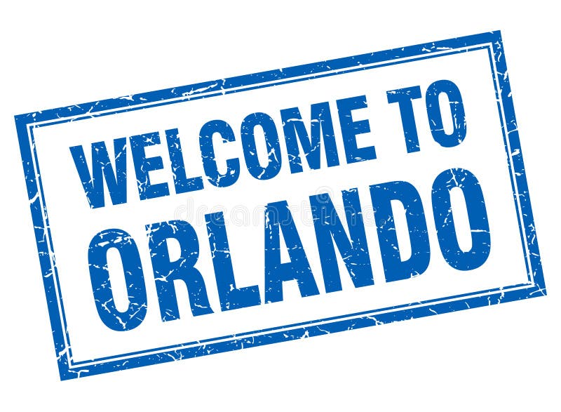 Welcome to Orlando stamp stock vector. Illustration of retro - 124944320