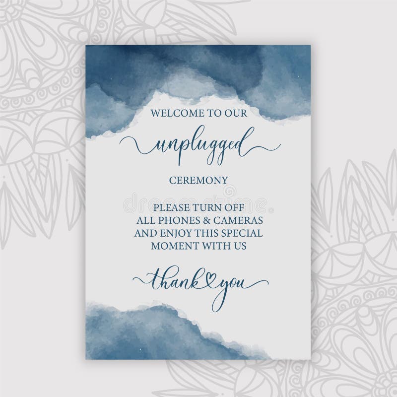 Welcome To Our Unplugged Ceremony. Wedding Sign. Welcome To Our Wedding ...