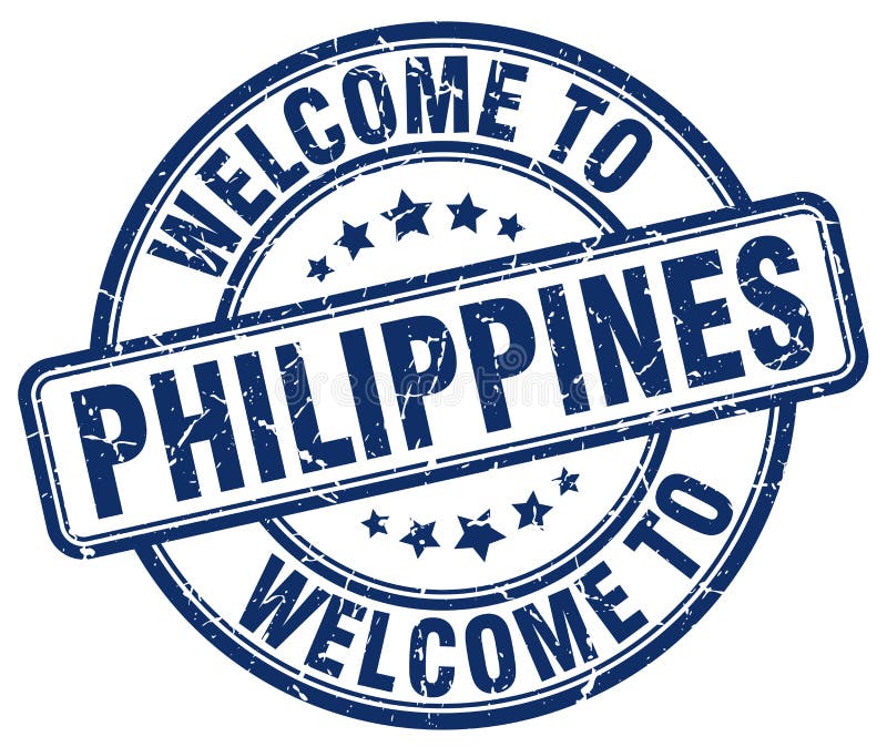 Welcome To Philippines Blue Round Stamp Stock Vector - Illustration of ...