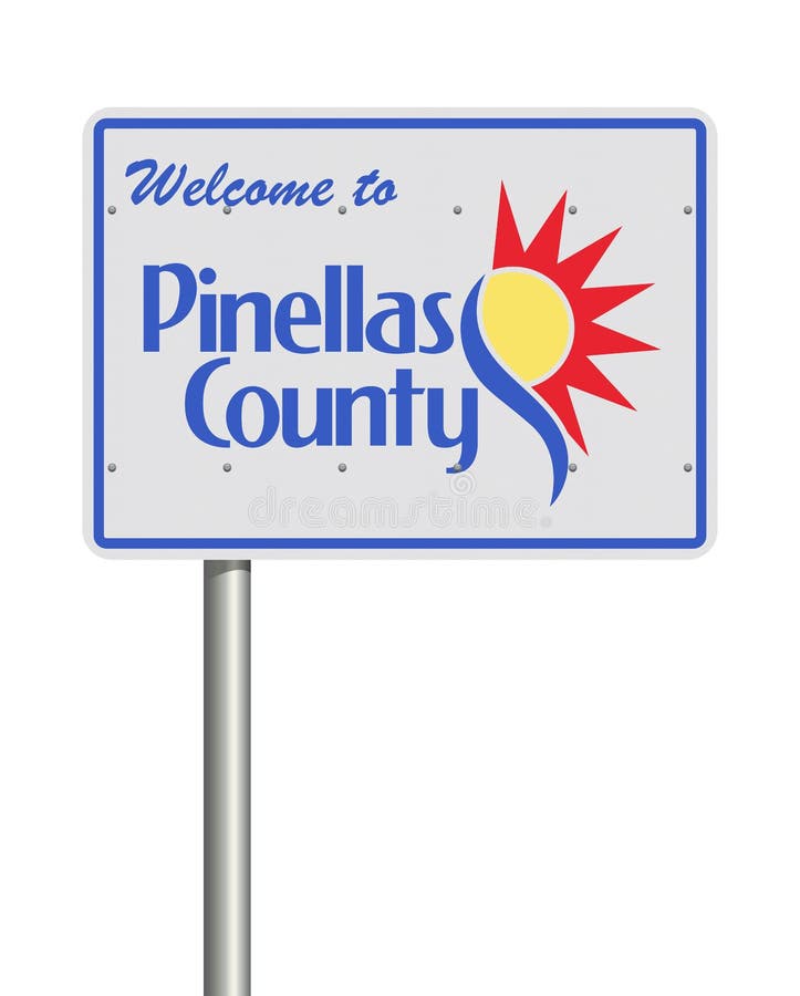 Welcome To Pinellas County Road Sign Stock Vector - Illustration of ...