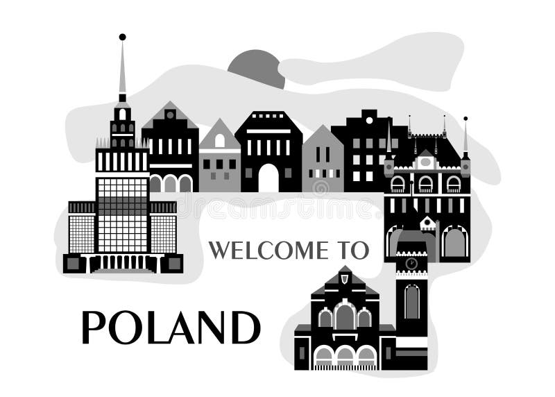 Welcome to poland black stock vector. Illustration of sign - 85057361