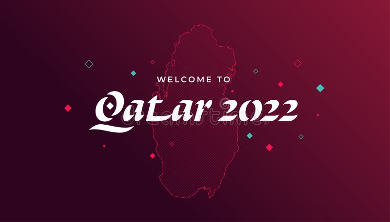 Welcome To Qatar 2022 Banner. Stock Vector - Illustration of banner ...