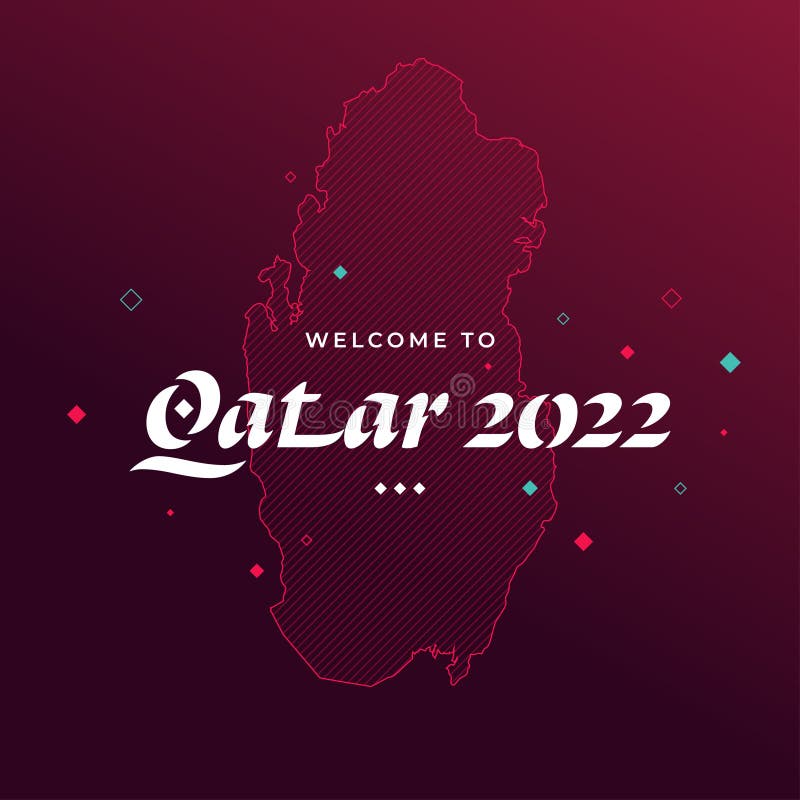 Welcome To Qatar 2022 Banner. Stock Illustration - Illustration of ...