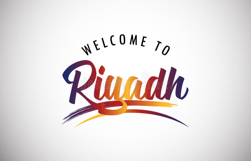 Riyadh Welcome To Word Text with Handwritten Font and Golden Tex Stock ...
