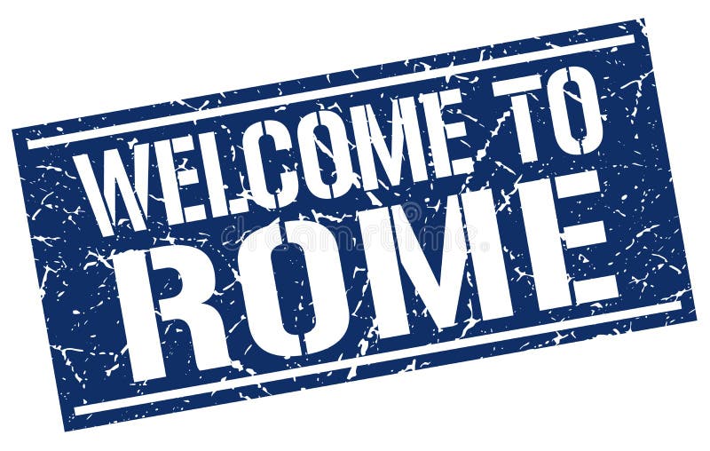 Rome Blue Grunge Round Stamp Stock Vector - Illustration of seal, label ...