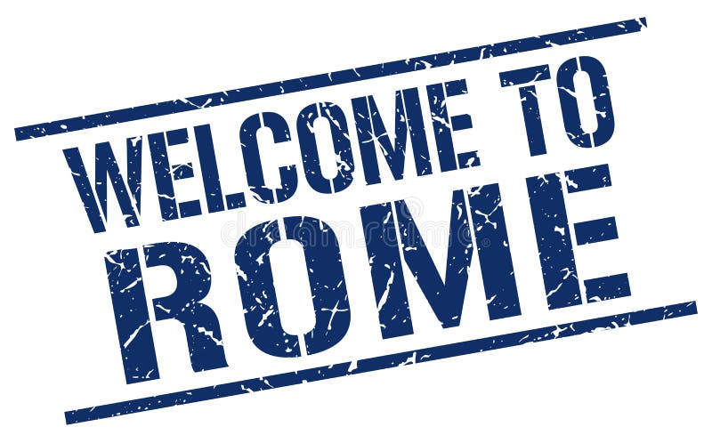 Welcome to Rome stamp stock vector. Illustration of embrace - 121193702