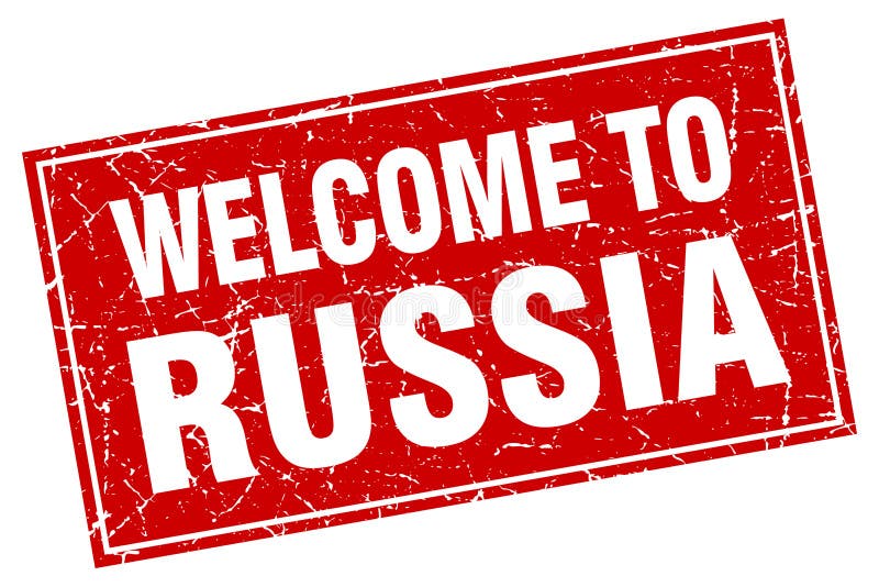 Welcome to Russia stamp stock vector. Illustration of vintage - 125218043
