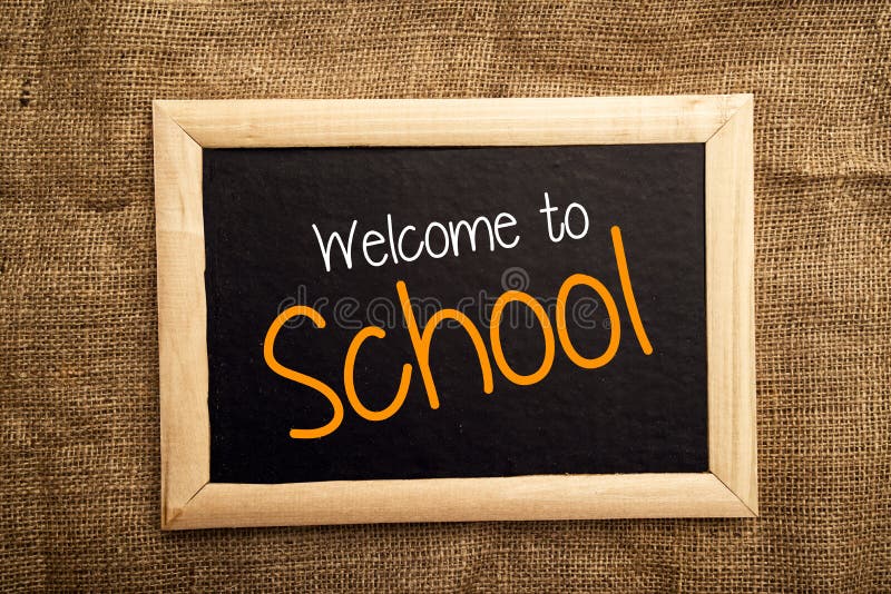Welcome to school stock photo. Image of chalk, chalkboard - 40985940