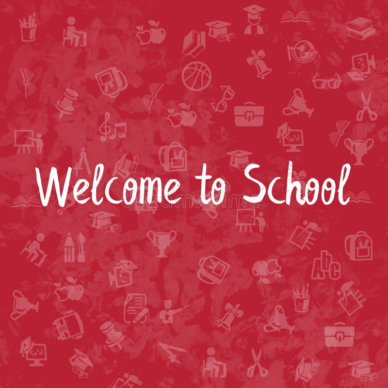 Welcome To School Wallpaper with a School Icon on a Red-robin ...