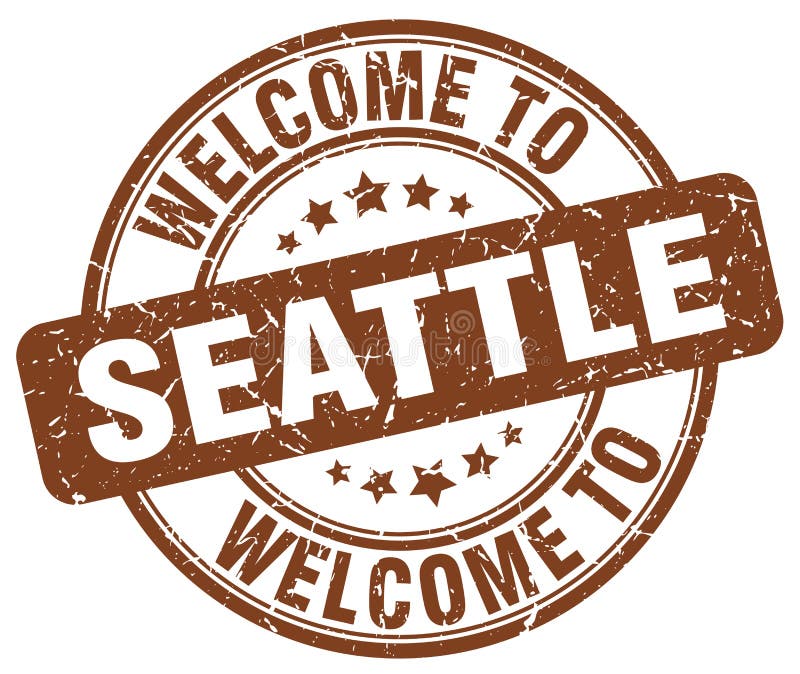 Welcome To Seattle Brown Round Stamp Stock Vector - Illustration of ...